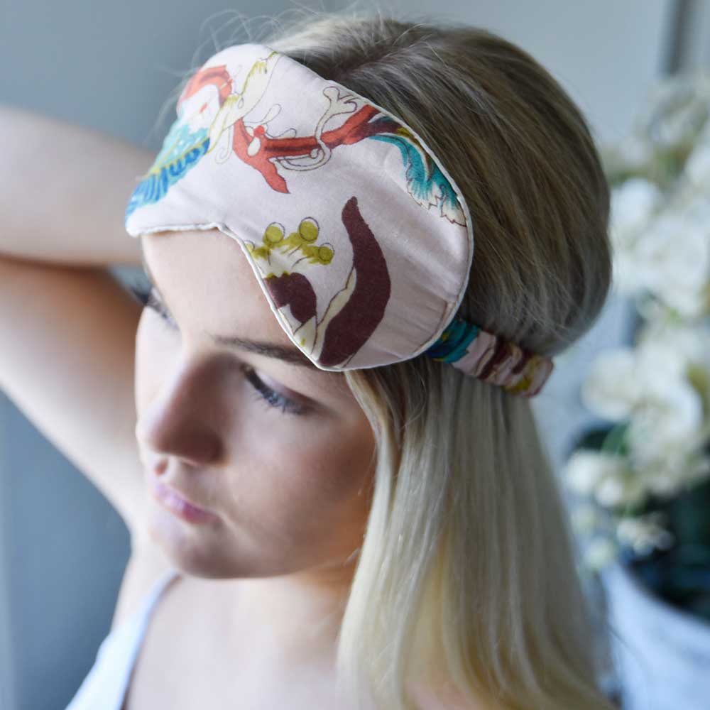 Pink Exotic Flower Eye Mask