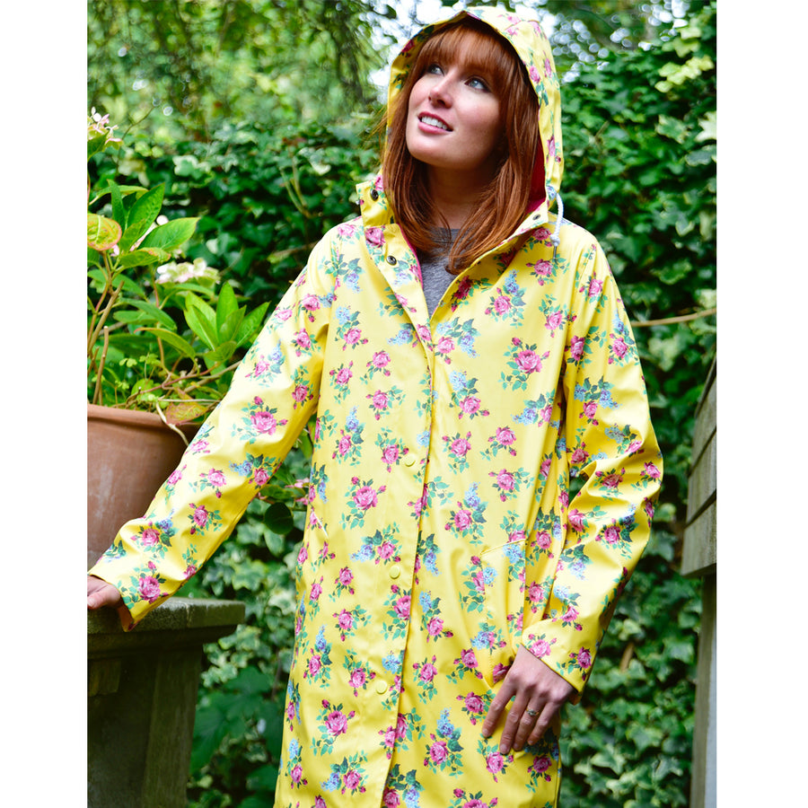 Ladies Lemon Floral Raincoat