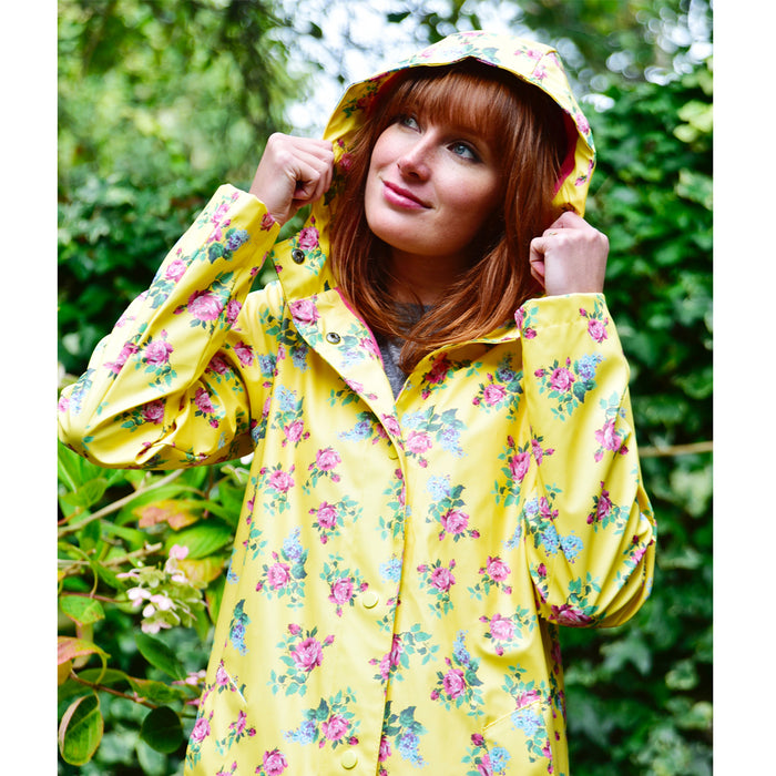Ladies Lemon Floral Raincoat